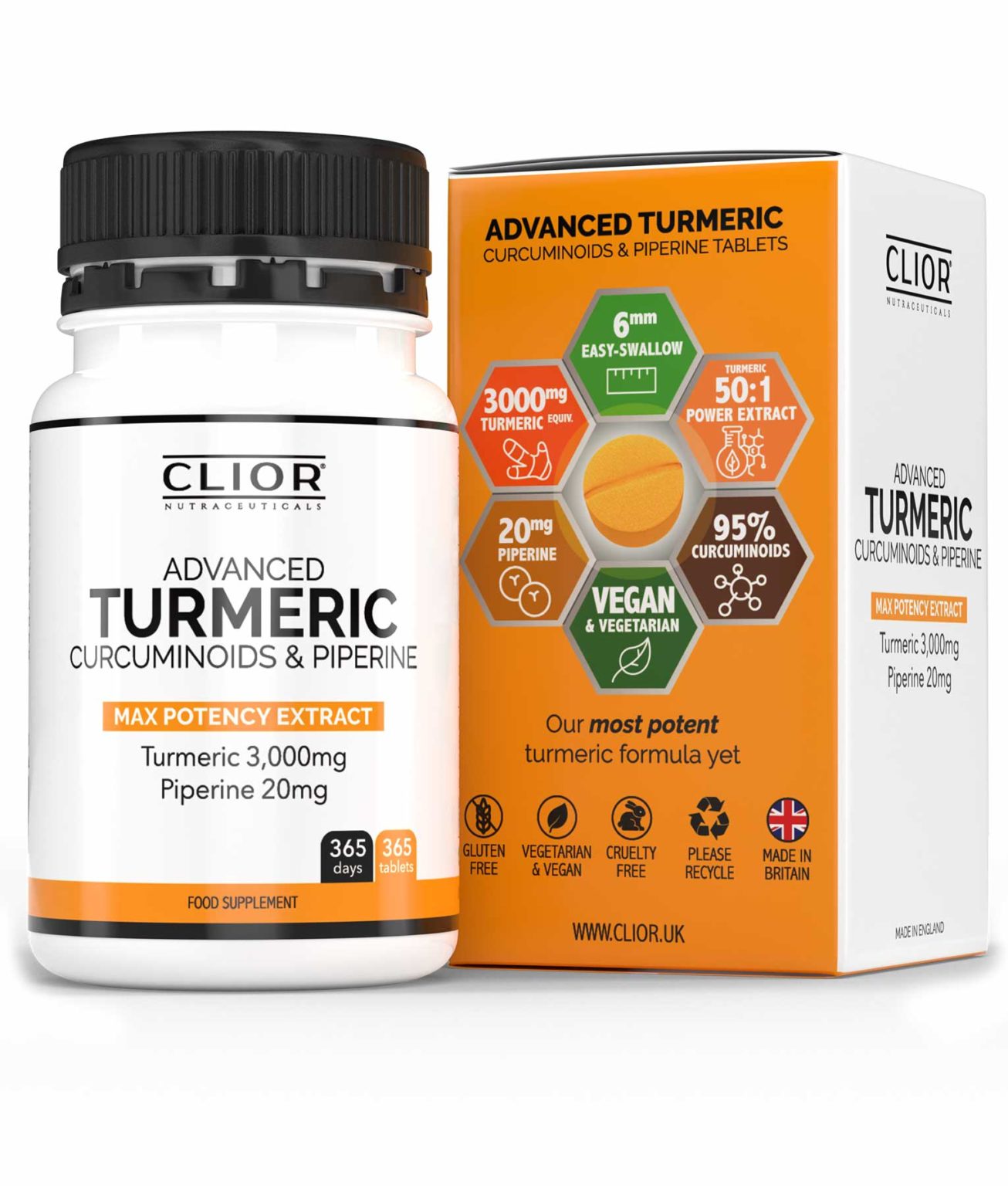 Advanced Turmeric Curcumin & Piperine 3,000mg - Clior® UK (Cambridge Labs)